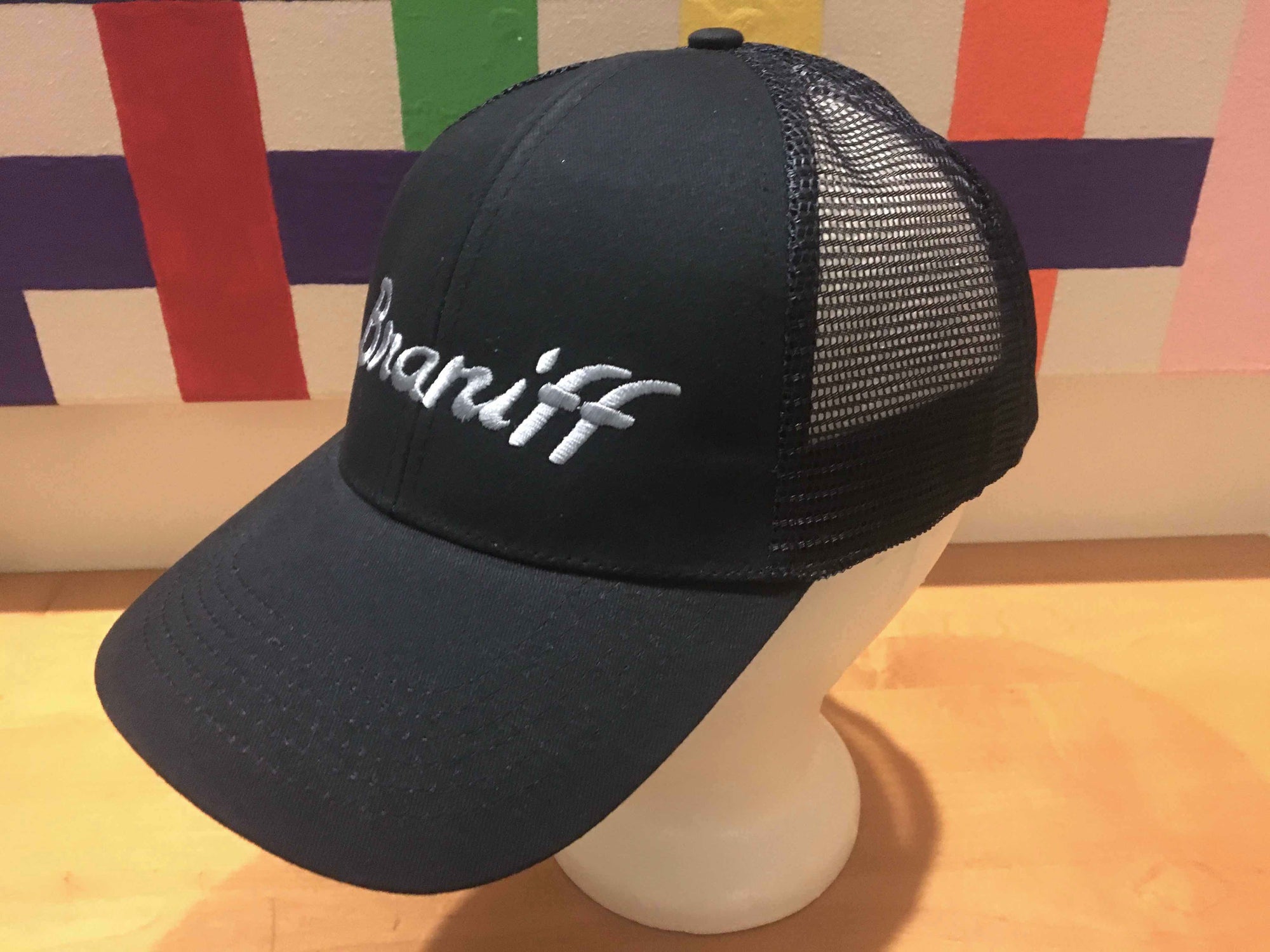 Get Noticed with our Navy Mesh Baseball Cap - Braniff Boutique