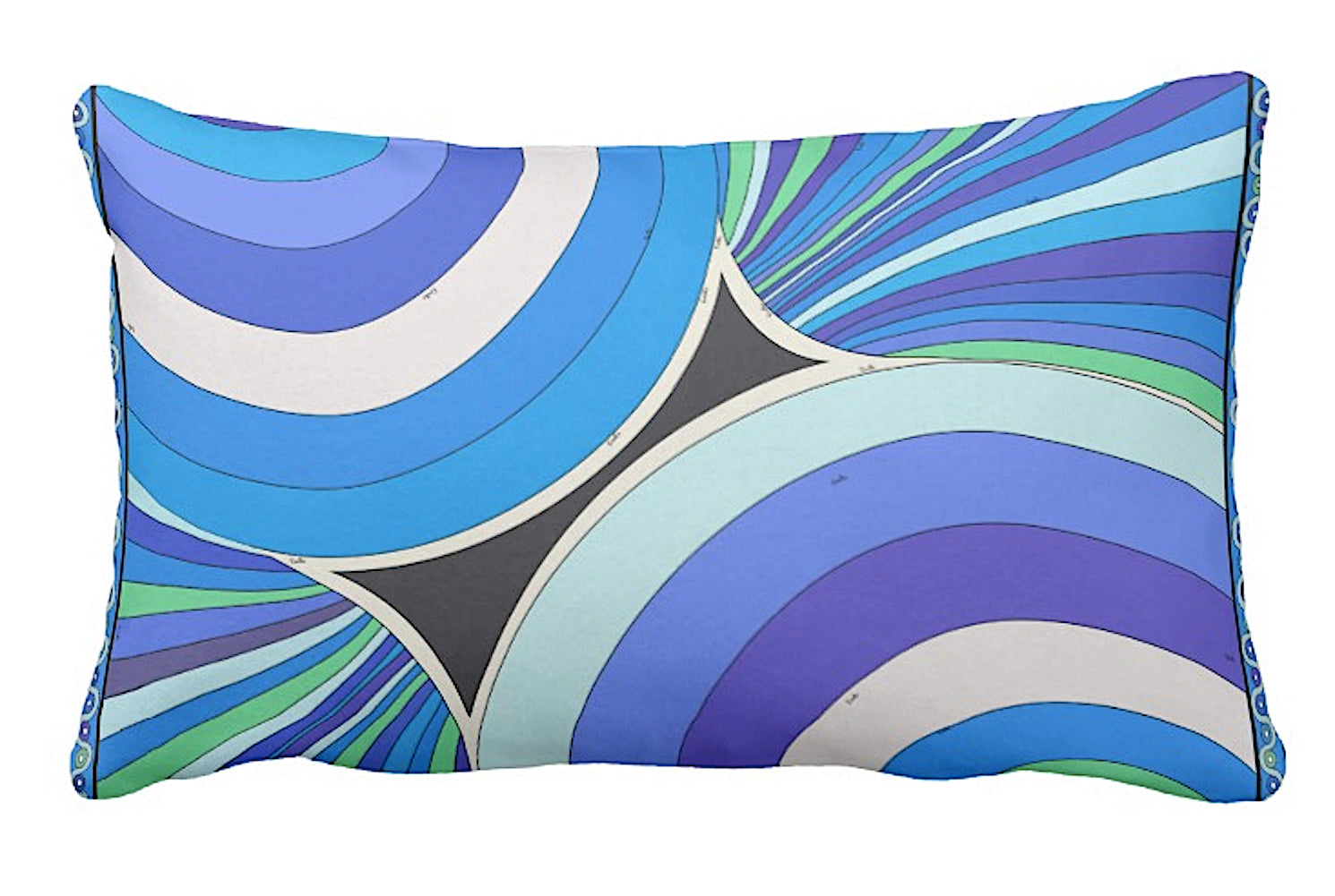 Pillow & Lumbar Bar Pillow - Braniff Pucci Blue – Braniff Boutique