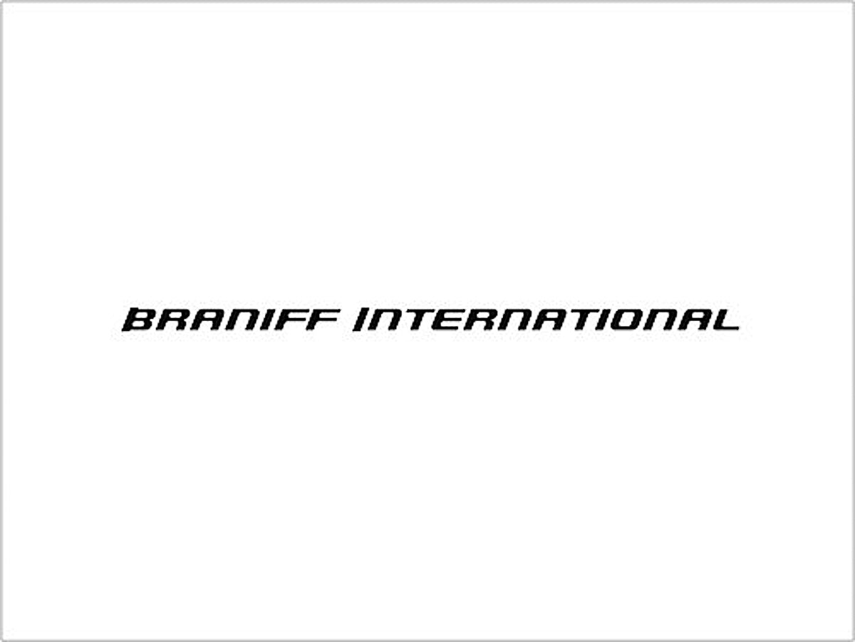 Poster or Banner Braniff International Sky Font Script Black White ...